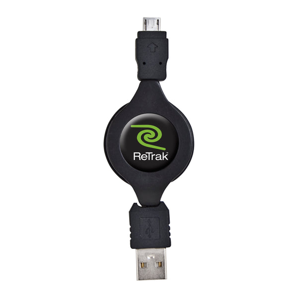 Micro USB Charging Cable | Retractable Micro USB Cable | Black – ReTrak