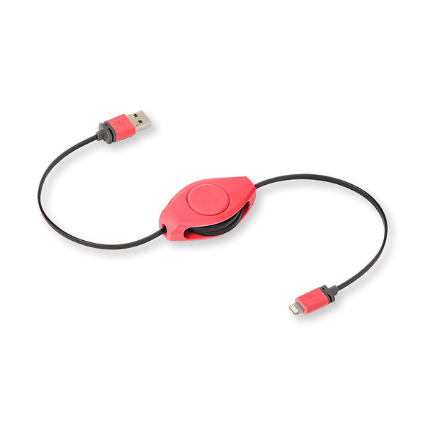 Retractable Lightning Cable | Lightning Charging Cable | Pink – ReTrak