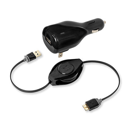 USB Micro-B Charger Combo | Car Charger and Wall Charger 2.4A | Retrac ...